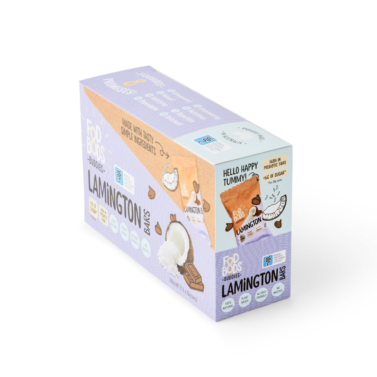 FodBods - Buddies Bar - Lamington (30g) – Alfie's Food Co.