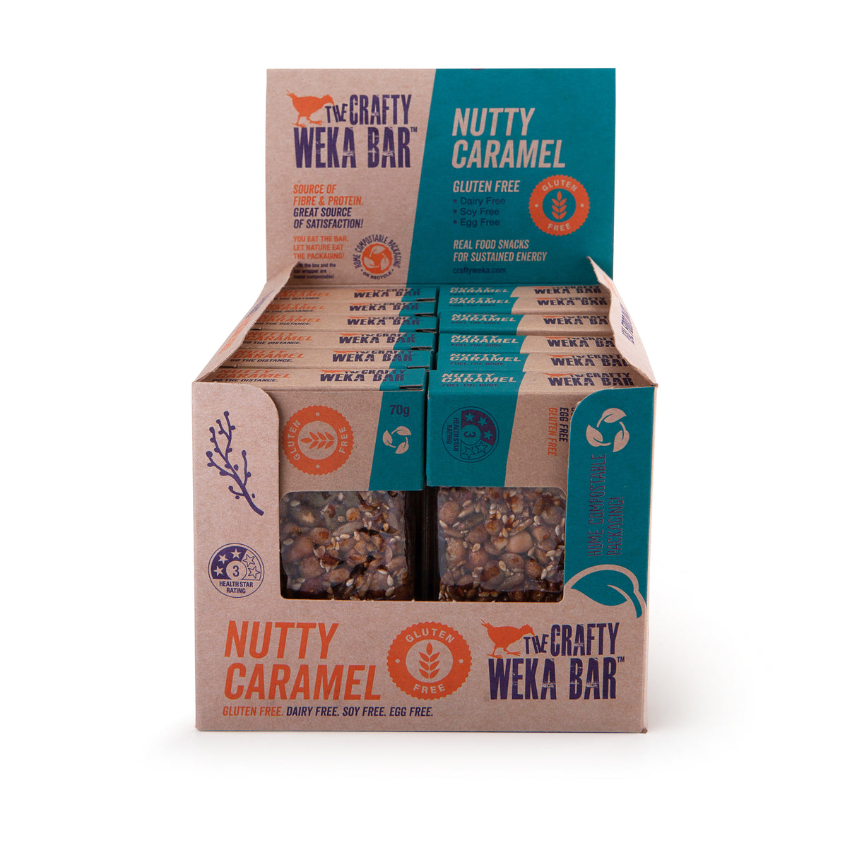 Crafty Weka - Nutty Caramel - Bar (70g) – Alfie's Food Co.